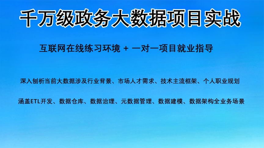 政务大数据项目在线实战