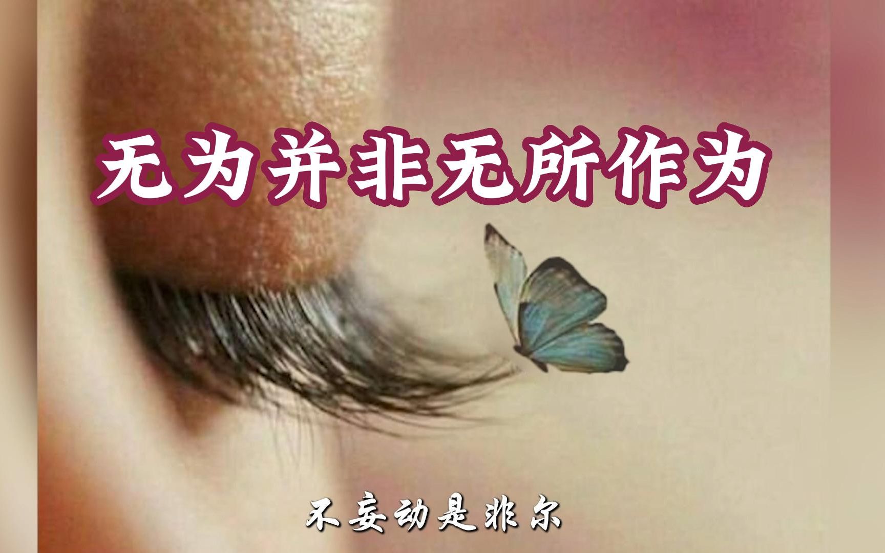 无为并非无所作为,不妄动是非尔 无我无所挂碍着身,浑然天成尔 浩然...