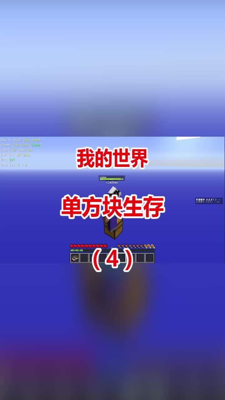 我的世界单方块生存,成功获得铁锭我的世界