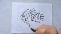 入门国画——三角鱼,神仙鱼,超可爱的小鱼儿,水墨画
