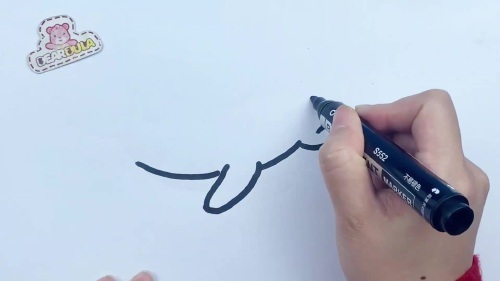 海豚简笔画如何画,简单的幼儿园绘画