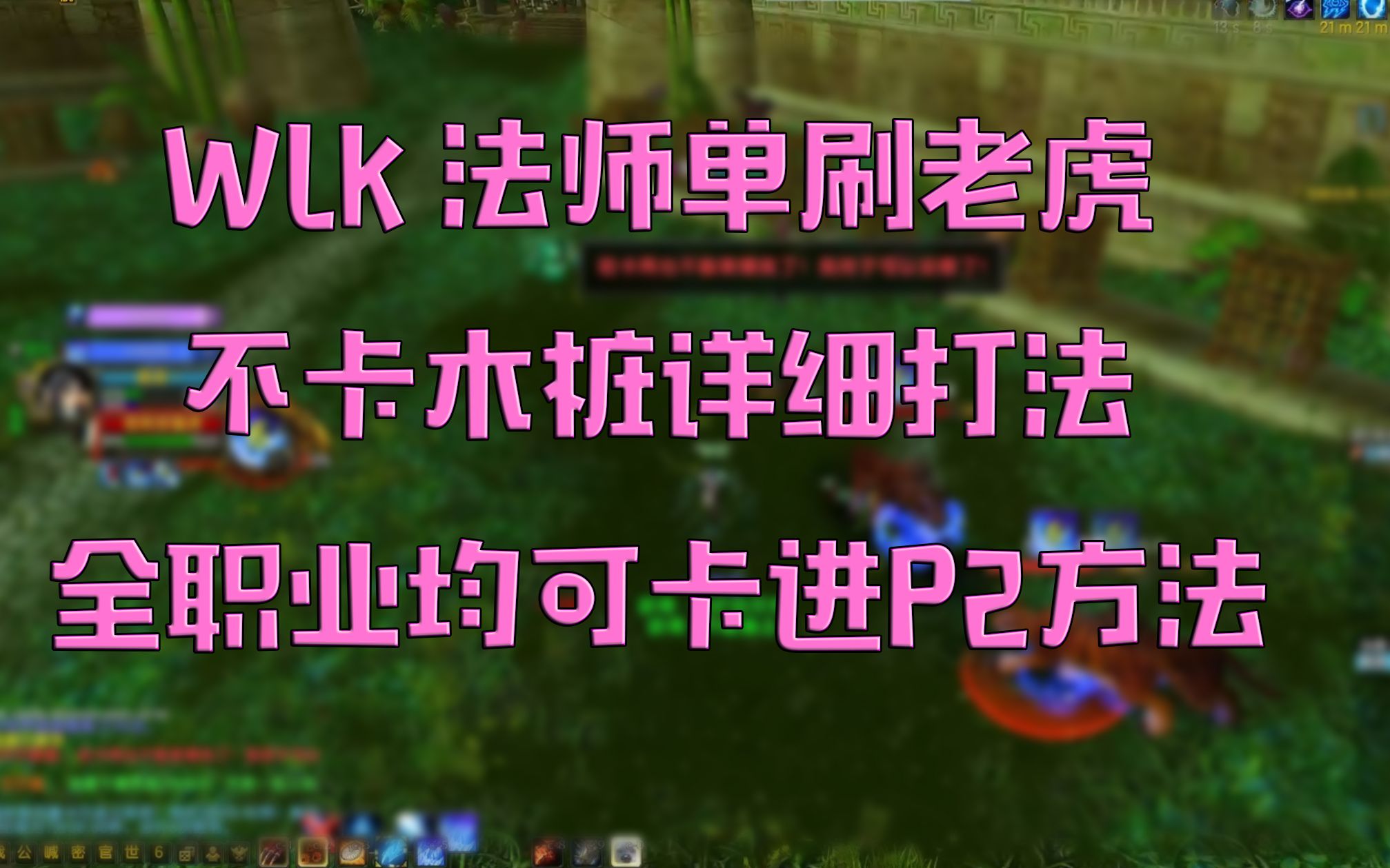 WLK 法师单刷祖格老虎(不绕木桩打法) 附全职业都能卡进P2的方法_...