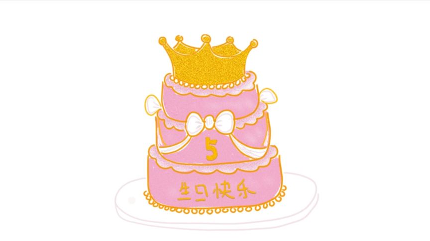 简笔画,生日蛋糕绘画,宝贝生日快乐,happy birthday to you!