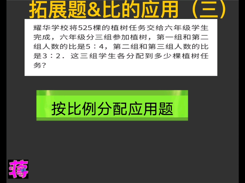 【NO.24】六年级拓展题&比的应用(三) 按比例分配应用题
