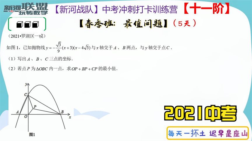 2021中考数学之最值问题,抛物线和几何三角形综合求线段之和最值