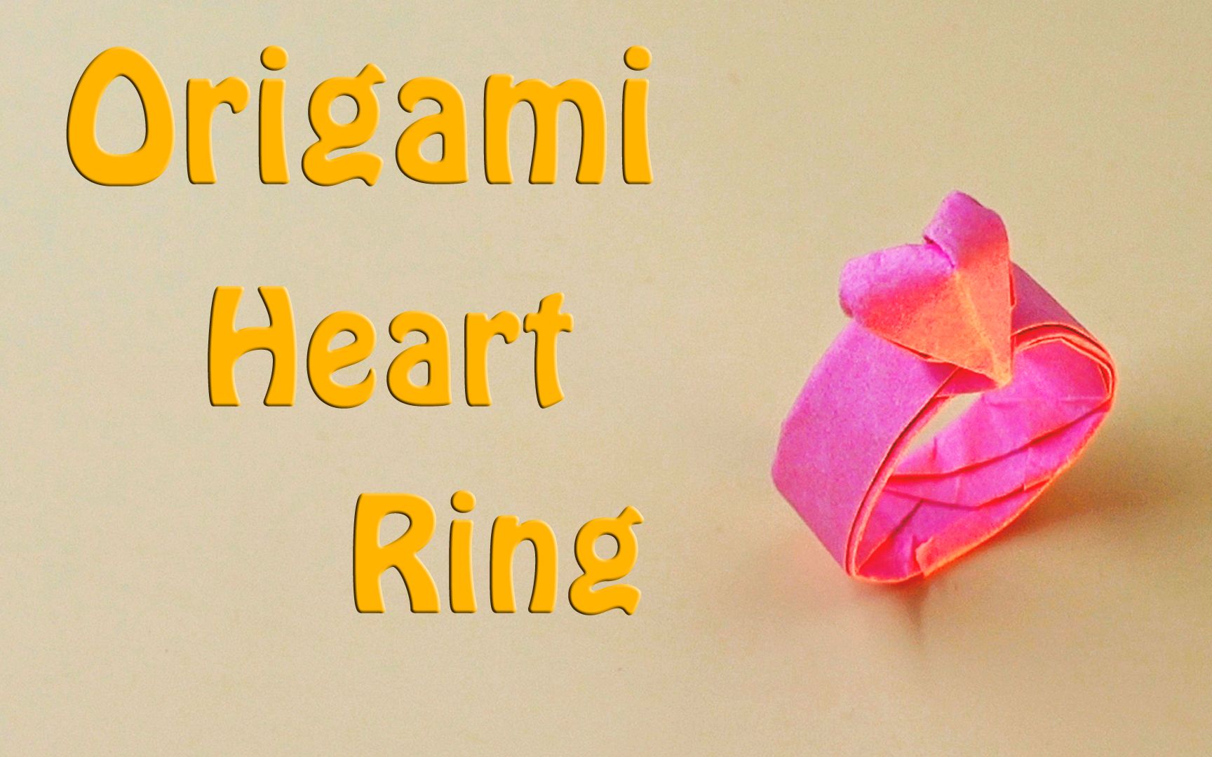 情人节就折这个好啦!一枚3D立体的爱心戒指哟~-折纸挑战