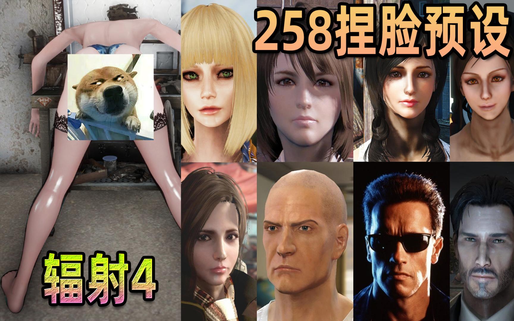 【辐射4问题教程30-2】258个捏脸预设 终结者 金刚狼 杀手47 最终...