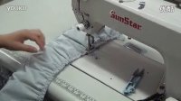 单针平车走订封领脚-羽绒服加工视频