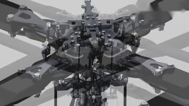 同轴反转直升机旋翼工作原理动画