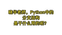 Python中的流程控制_分支结构是什么呢?