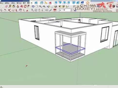 草图大师画门窗阳台,草图大师建模教程,Sketchup画飘窗,Sketchup画...