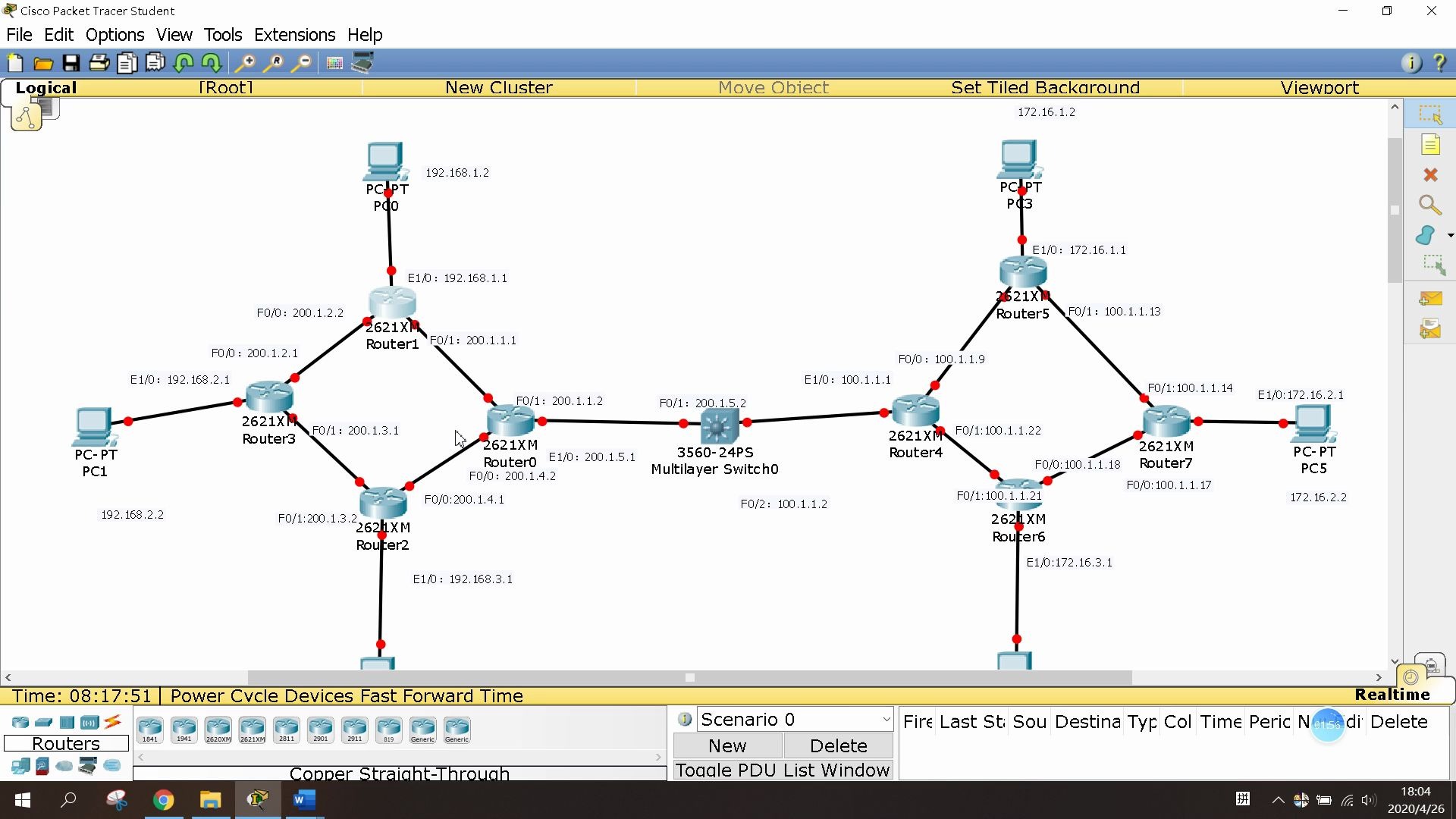 RIP-OSPF路由协议重分布实验