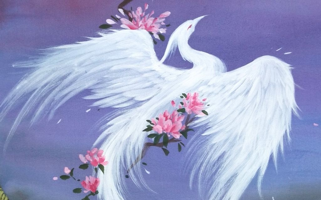 凤栖花 手绘凤凰教程 各种画种的结合体~=v=
