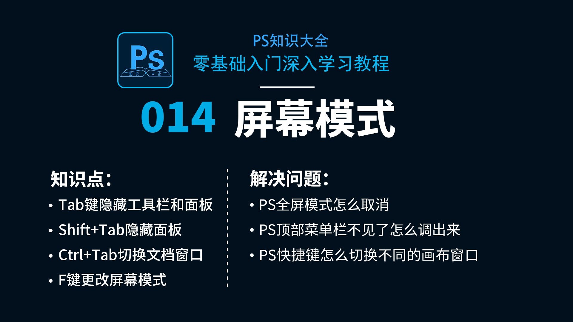 第014集:ps屏幕模式