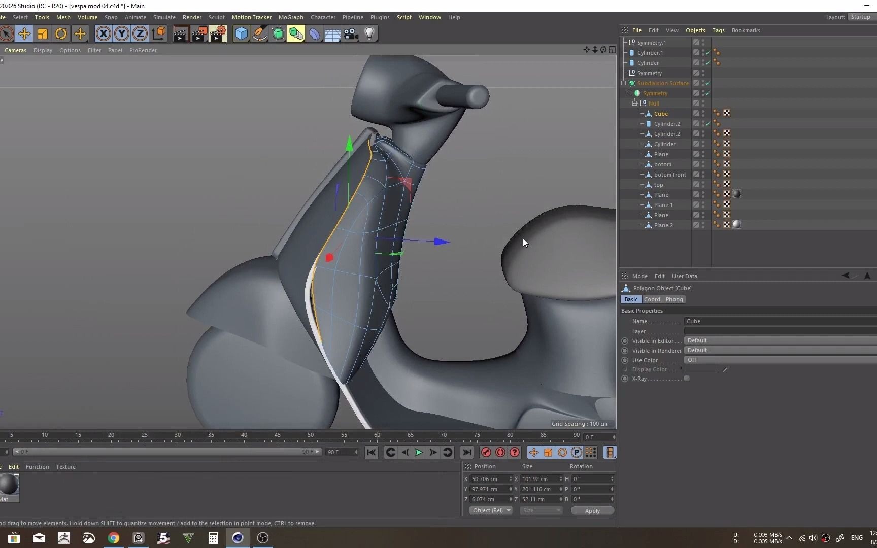 C4D电动小摩托车建模教程