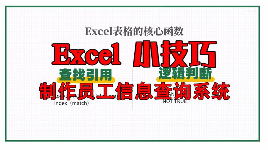 excel小技巧:制作员工信息查询系统,菜鸟晋级之路