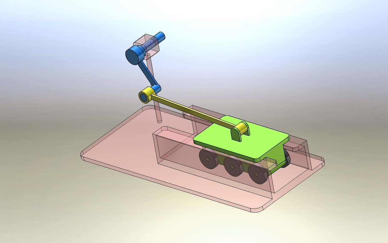 solidworks小车滑块滚动机构建模+动画