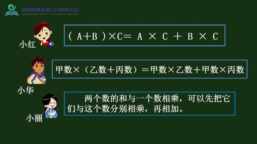 【小学数学】四年级下课程:11 乘法分配律​