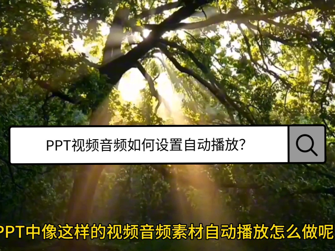 PPT中如何插入视频音频并设置自动播放?