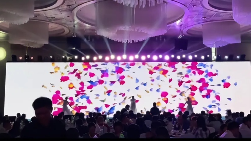 百花追梦 创意人屏互动视频秀,舞者将动感音乐与3D光影视频相结合