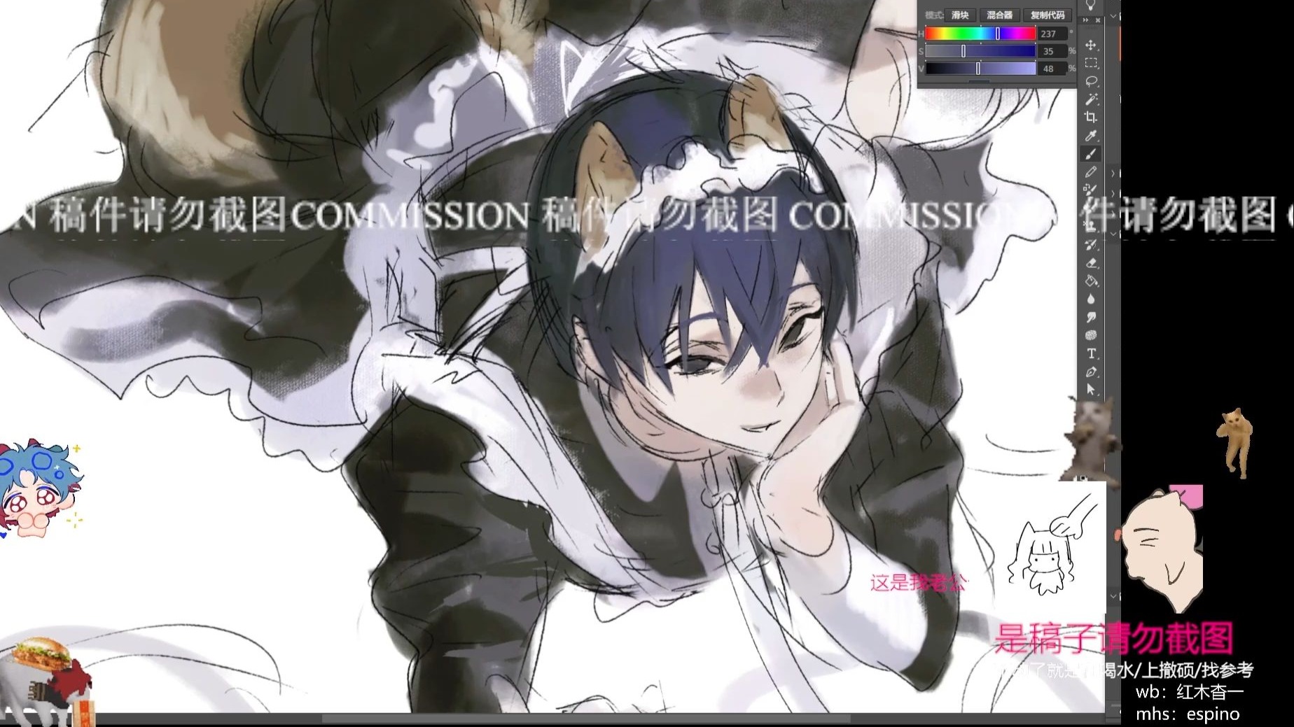 绘画过程/第一次用PS,复盘用