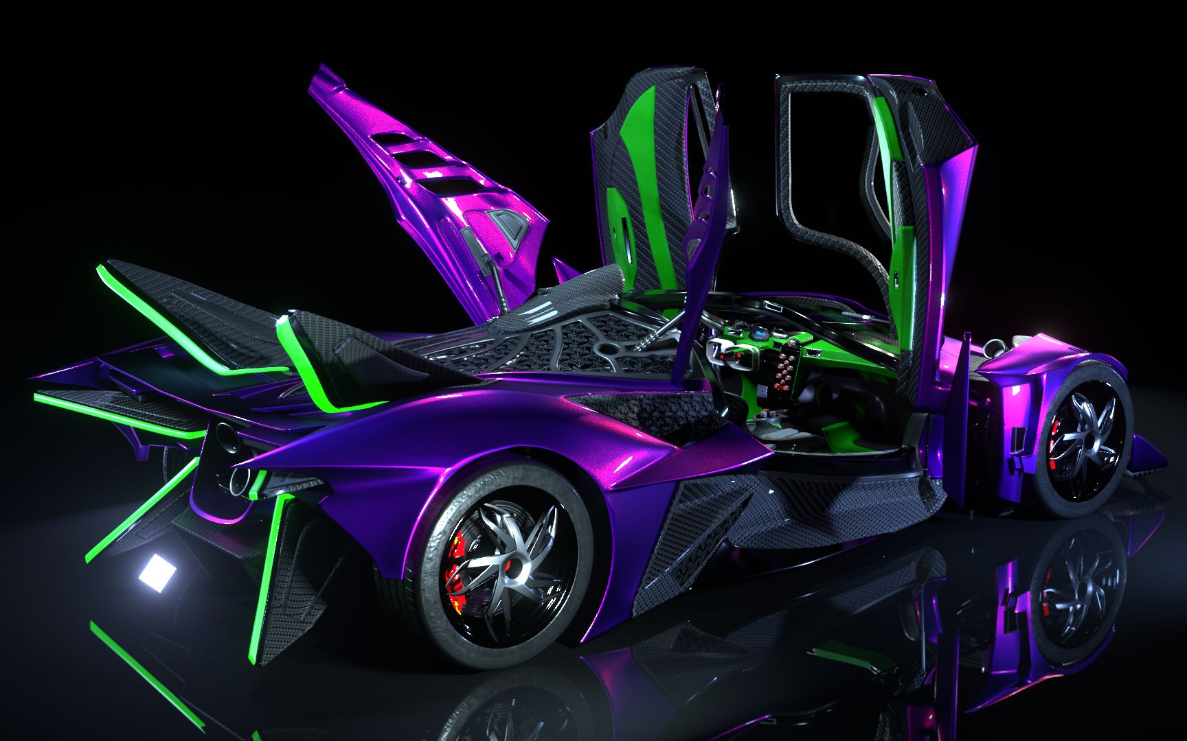 【blender】Apollo evo制作第三讲_前宽体加装轮毂布线及EVA涂装测试