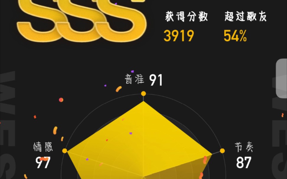 当全民K歌情感分到97是什么样?