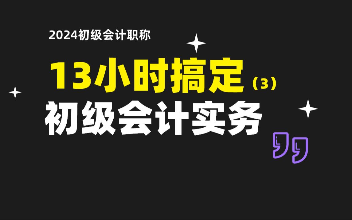 【24初级会计】13小时搞定实务,熬夜也要刷
