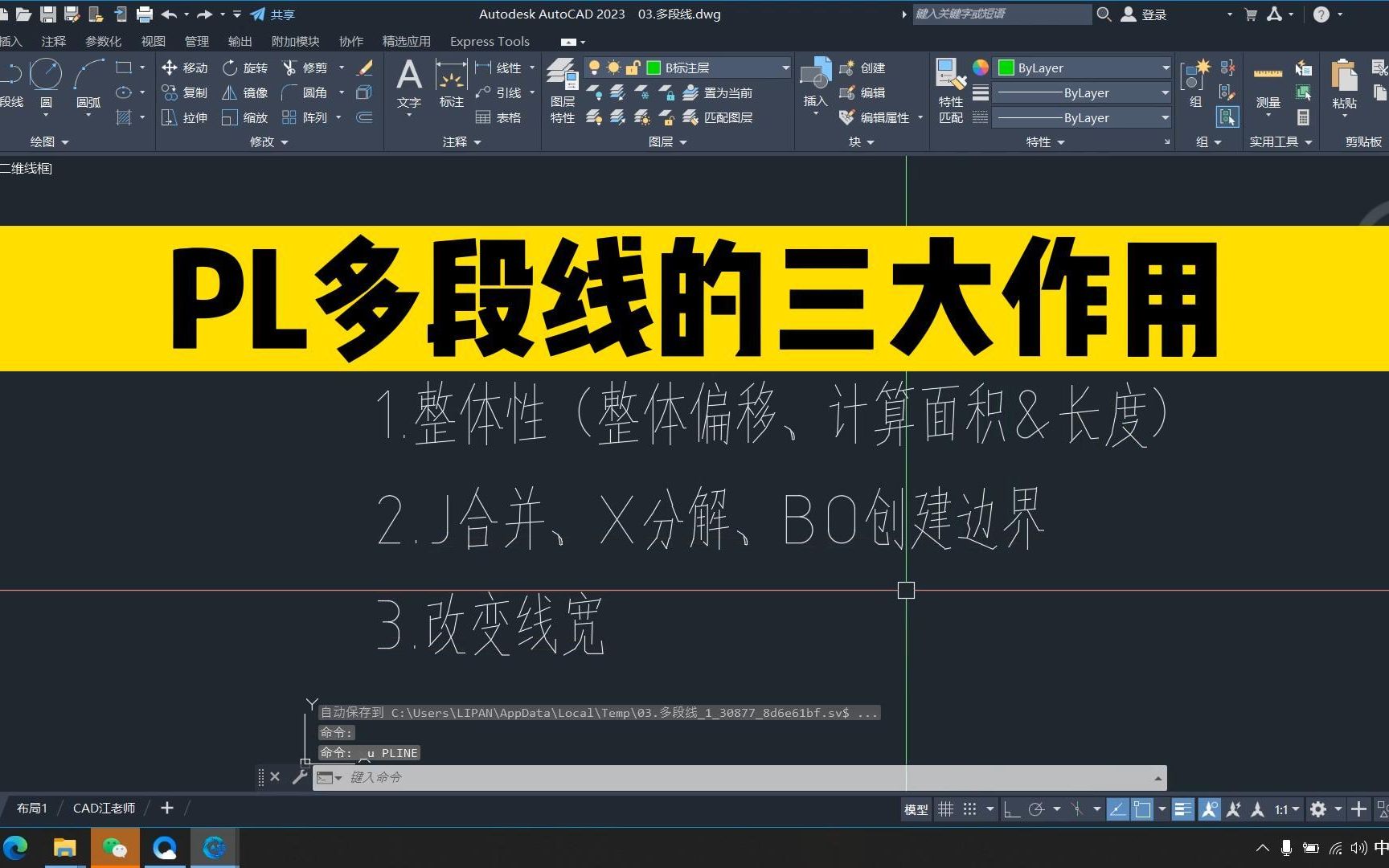 从零基础到快速学会CAD,只要掌握这20个快捷键!pl多段线的运用