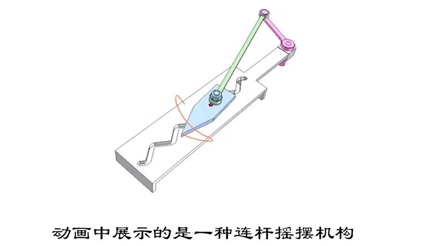 三维运动仿真:一种连杆摇摆机构的动画展示
