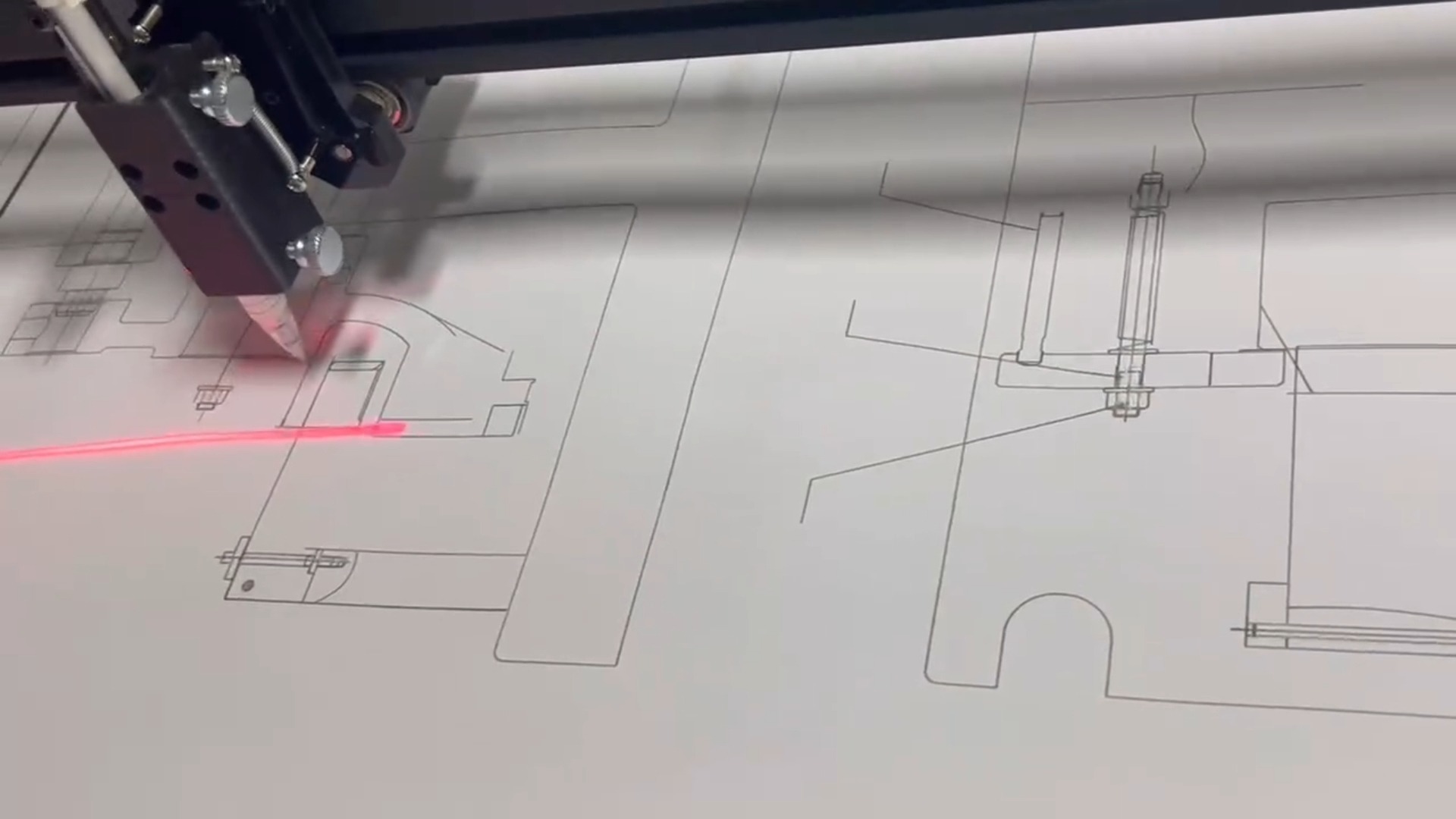 减速器手工铅笔画图机械画图手绘CAD描图纸质二维图代画--机械设计...