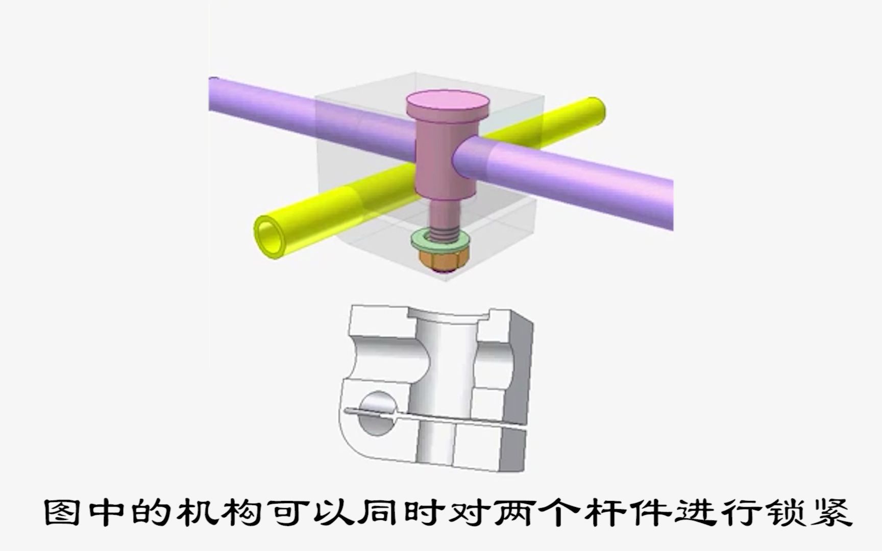 三维运动仿真:一种杆件的锁紧机构