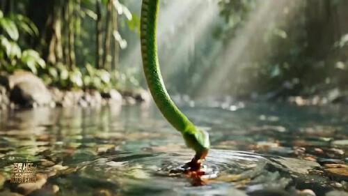 藤蛇竟用尾巴"钓鱼"!看贪婪鱼儿如何一步步上钩丧命