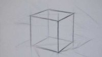 素描入门教学视频正方体形体和透视的画法_素描石膏几何体正方体...