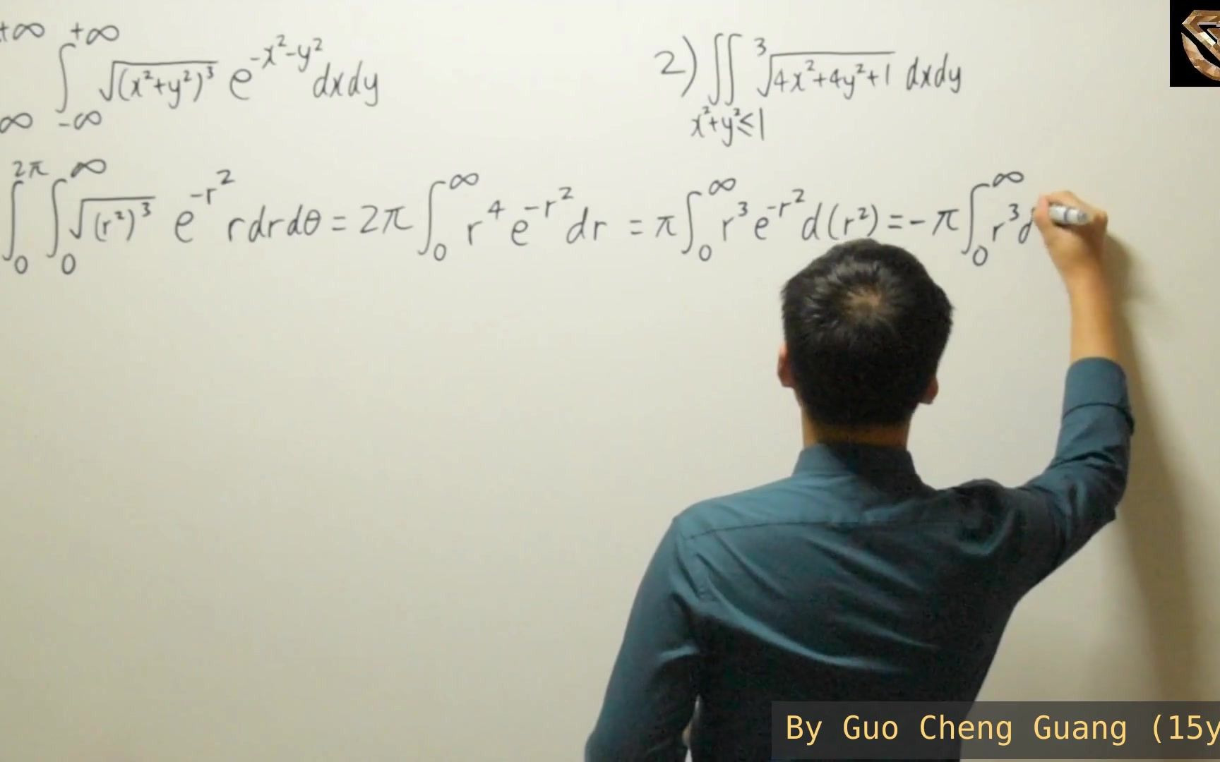 (092)15岁郭承光用英文开讲《定积分的特殊方法及其应用》
