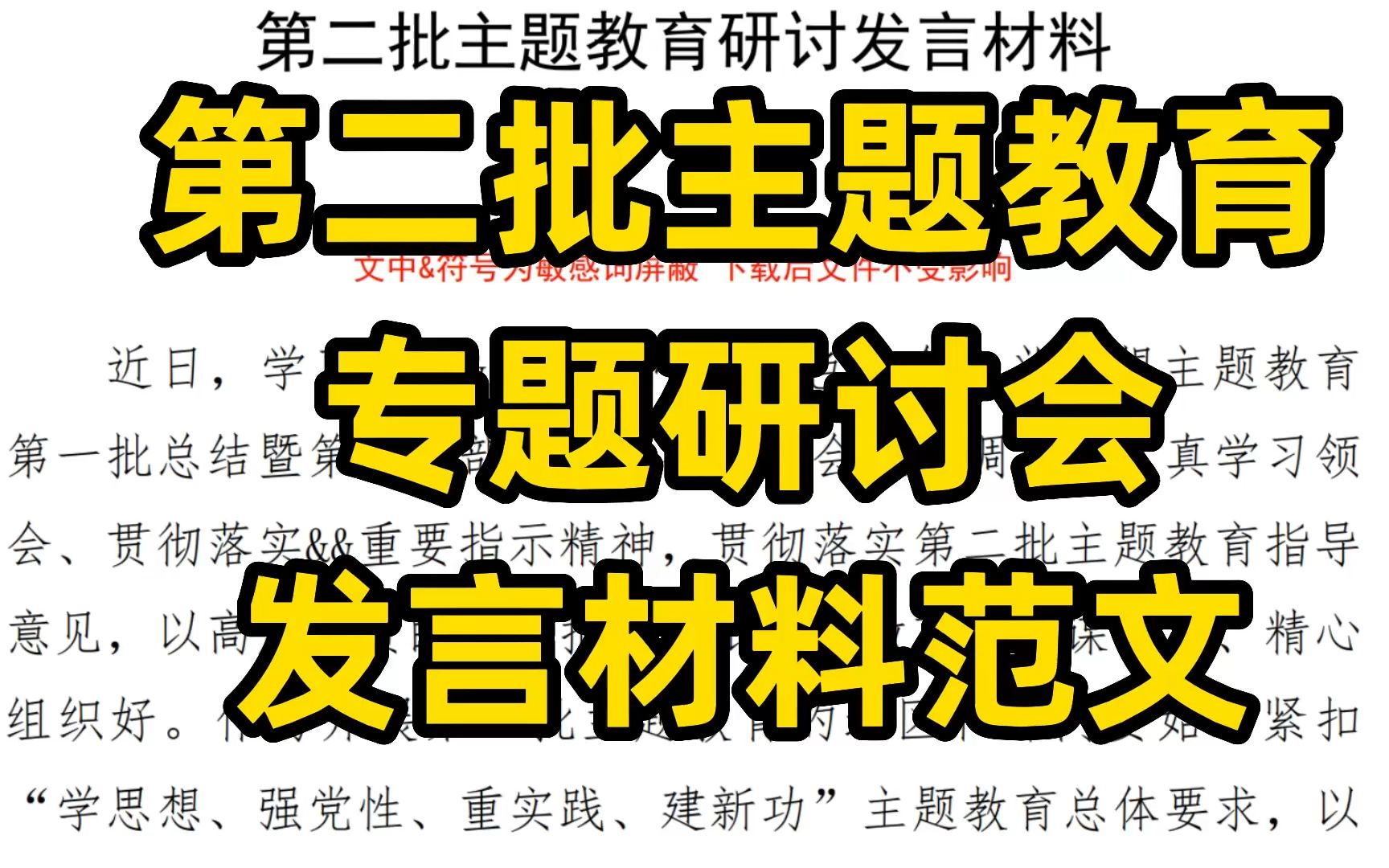 第二批主题教育专题研讨会,发言稿范文,word文件
