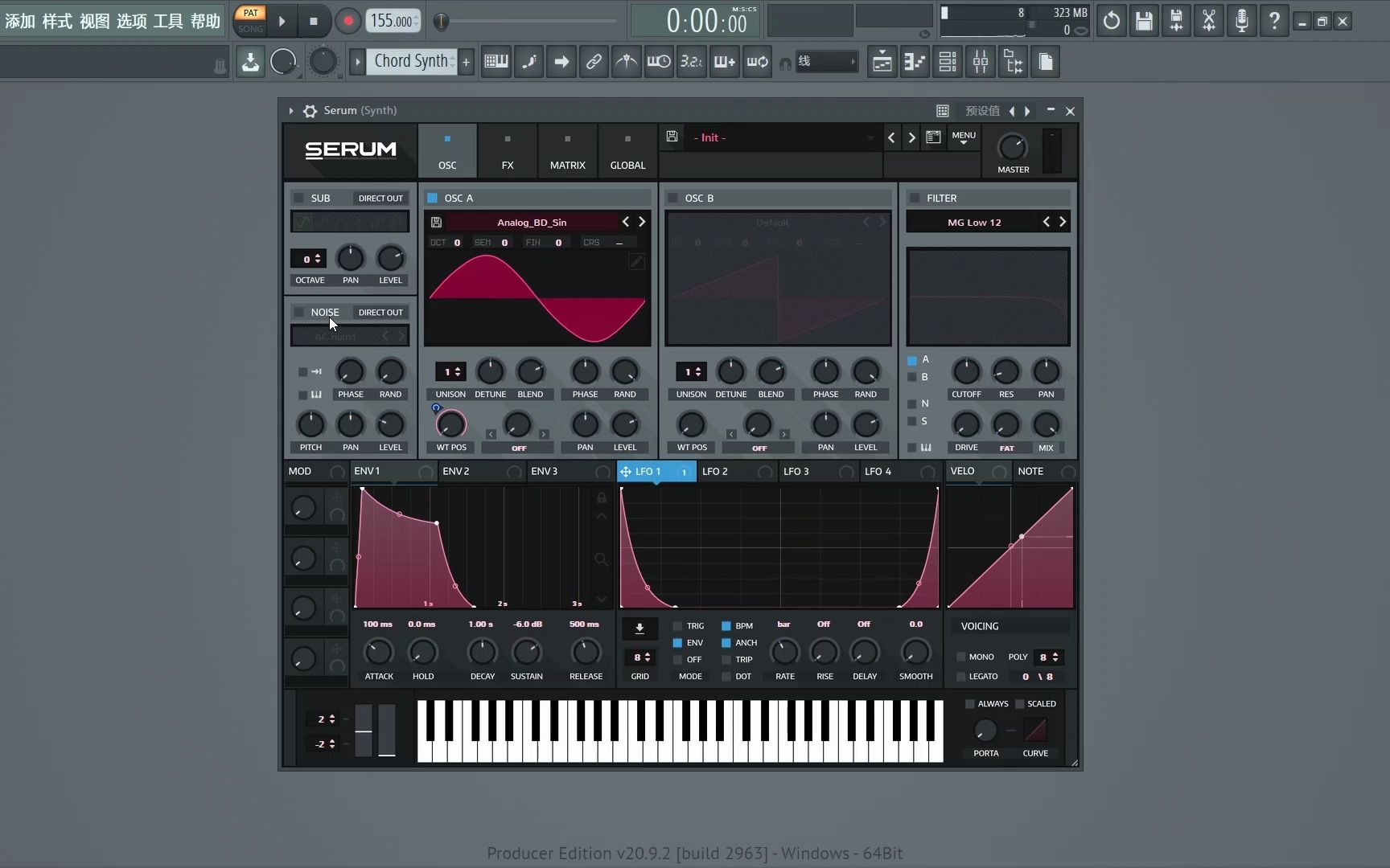 [音色设计教程]如何制作一个充满Chill感的FKJ风格正弦波合成音色