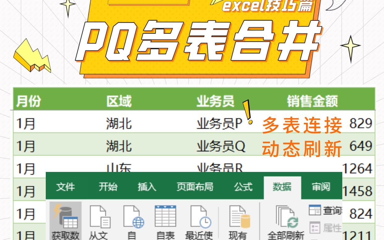 power query快速实现多表合并和动态刷新