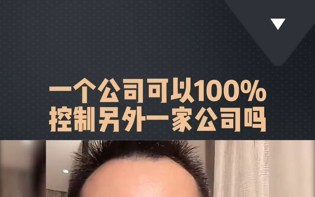 一个公司可以100%控制另一家公司吗