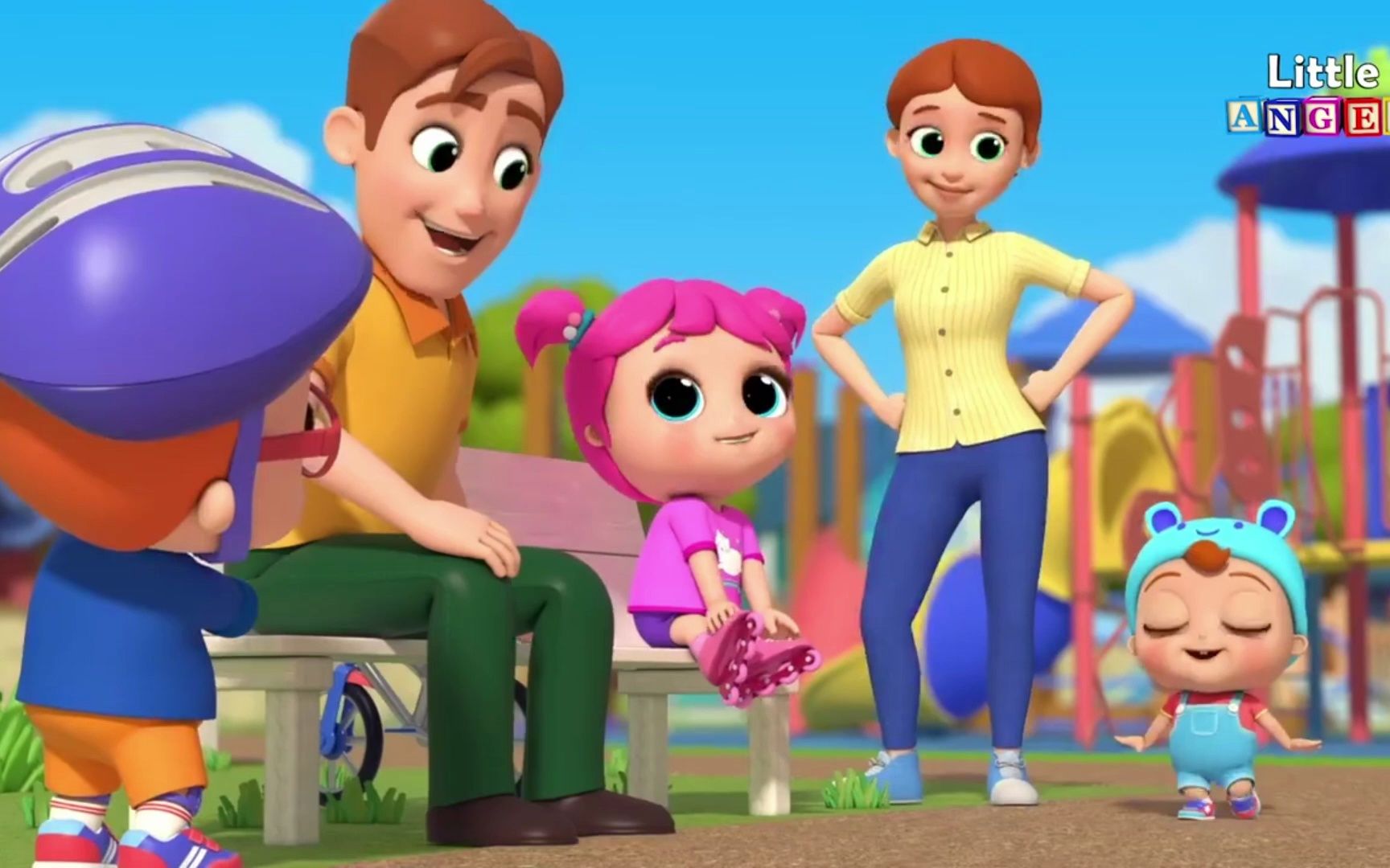 益智早教动画,小宝贝们来到公园里玩耍,他们太开心了