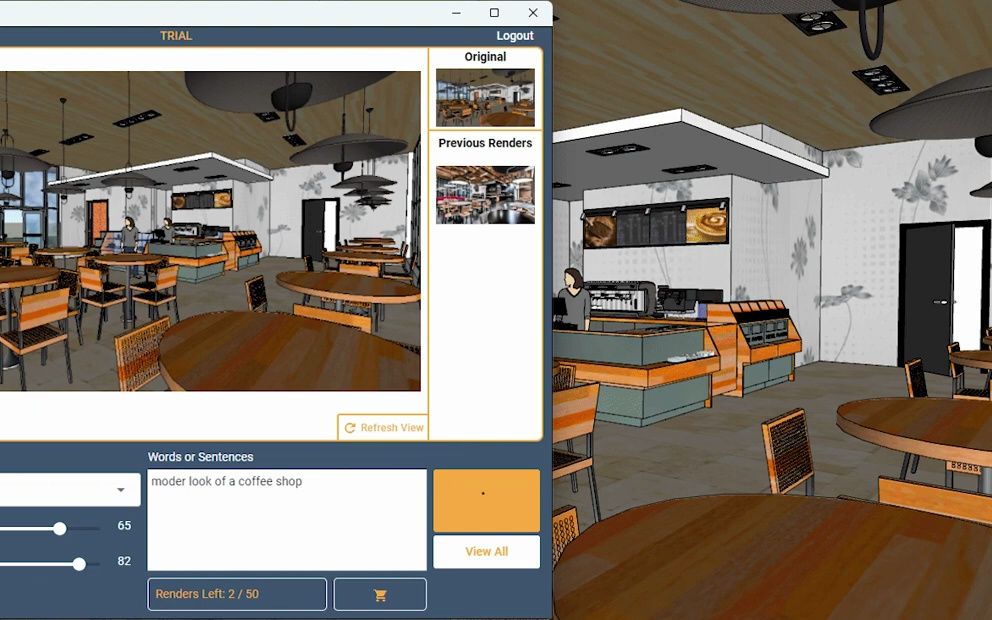 AI渲染SU白模,一键生成不同风格速览