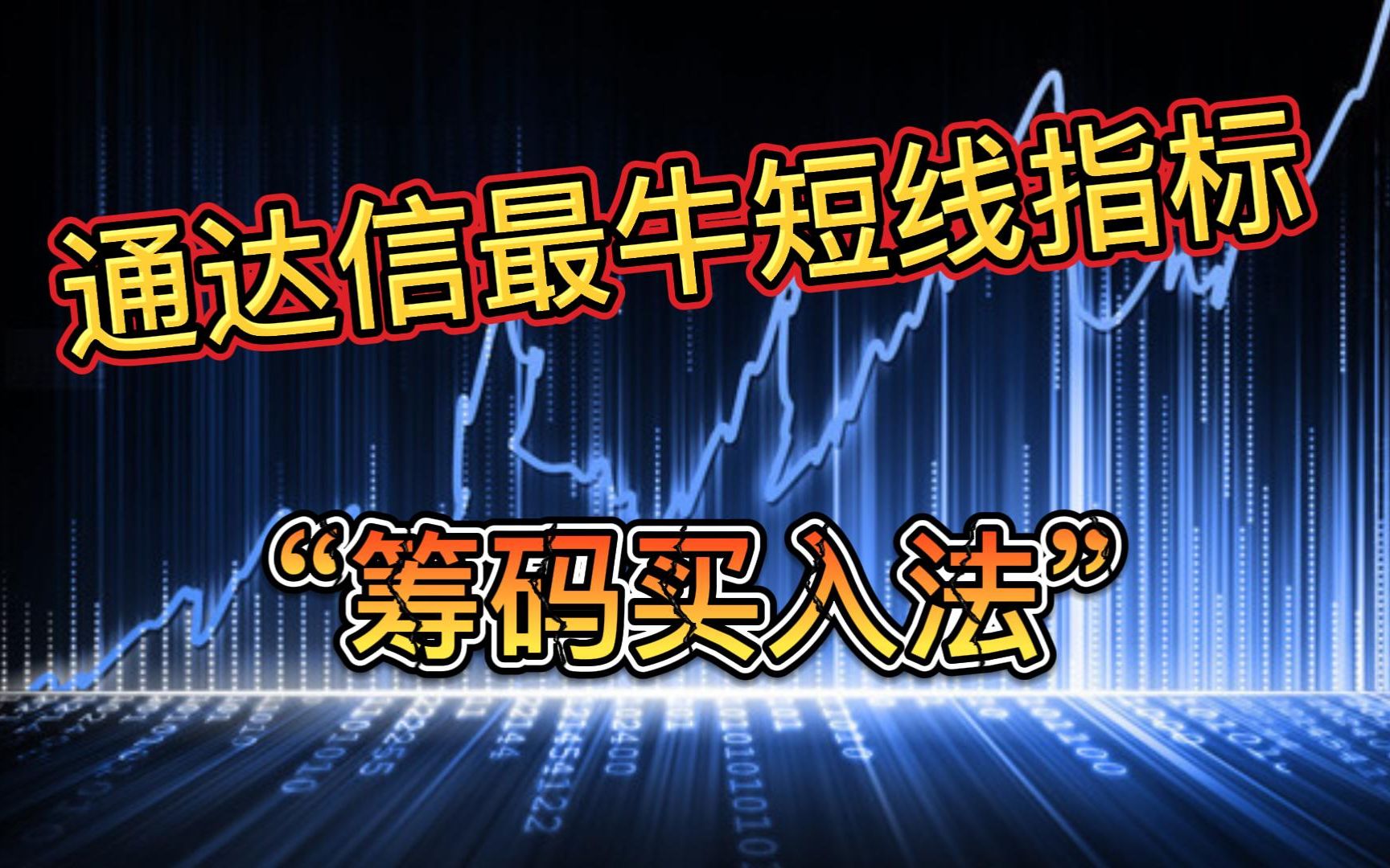 斗胆分享,通达信最牛的短线指标——“筹码买入法”,看到就是赚到,...