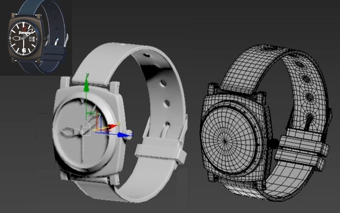 【3Dmax零基础】简单手表制作,教你做一个高精度的手表建模,3dmax...