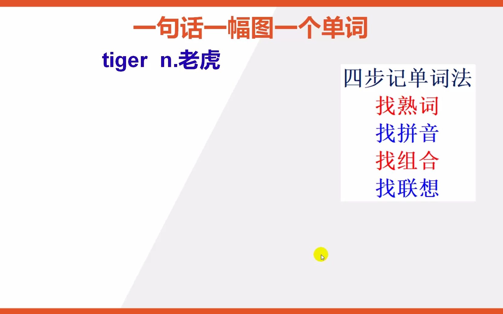 tiger老虎的英语单词怎么背