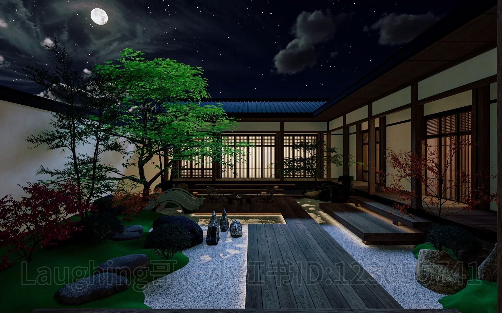enscape渲染 别墅庭院夜景灯光教程