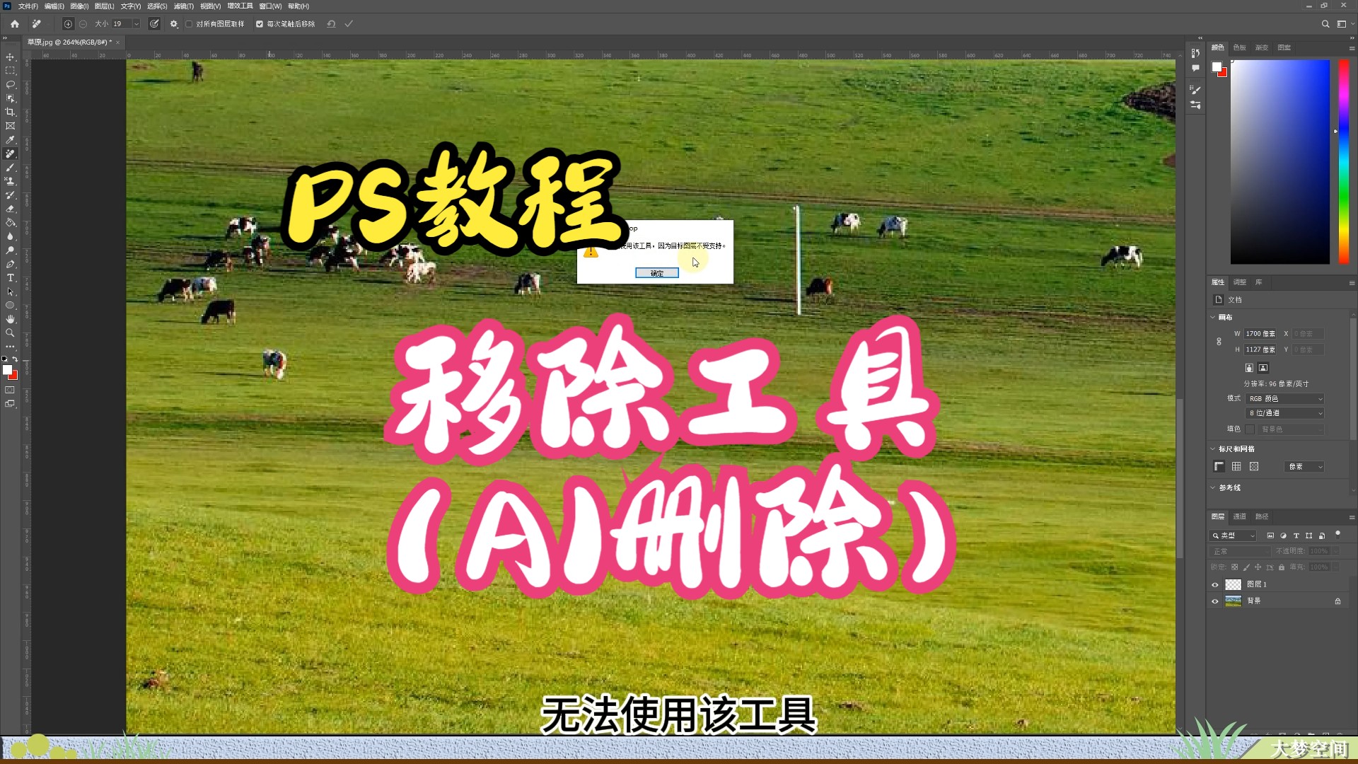 PS2024保姆级新手入门教程28移除工具(AI删除/智能删除)