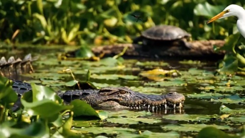 3.5 米古巴鳄河流伏击!4 秒捕捉水鸟