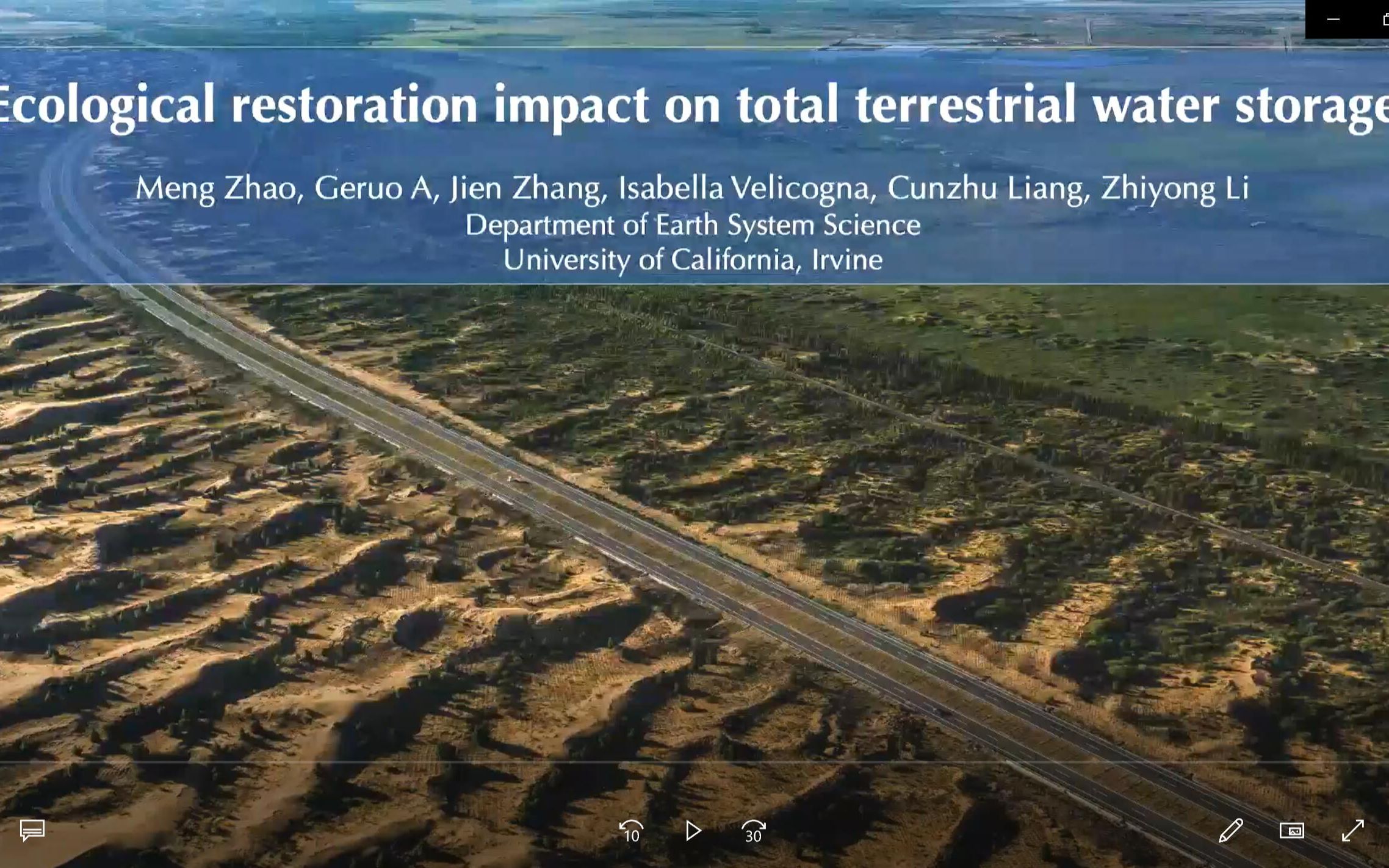 GeoInsider第42期 Dr. Zhao-加州大学欧文分校-生态恢复工程对陆地水...