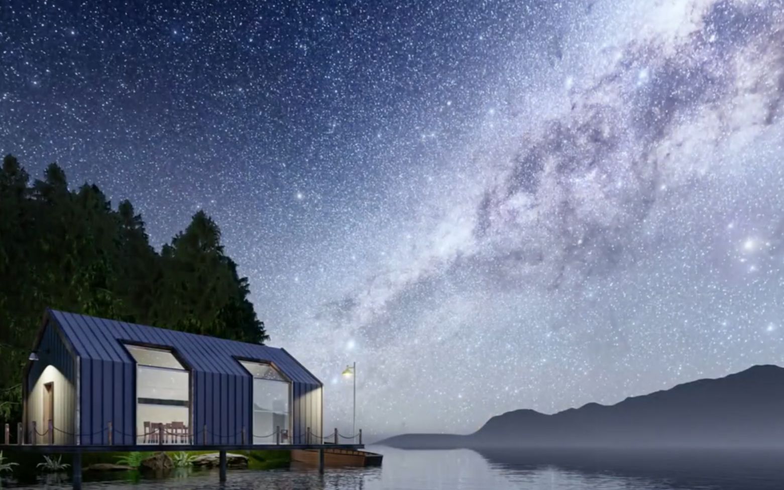 lumion10湖边夜景星空效果图教程