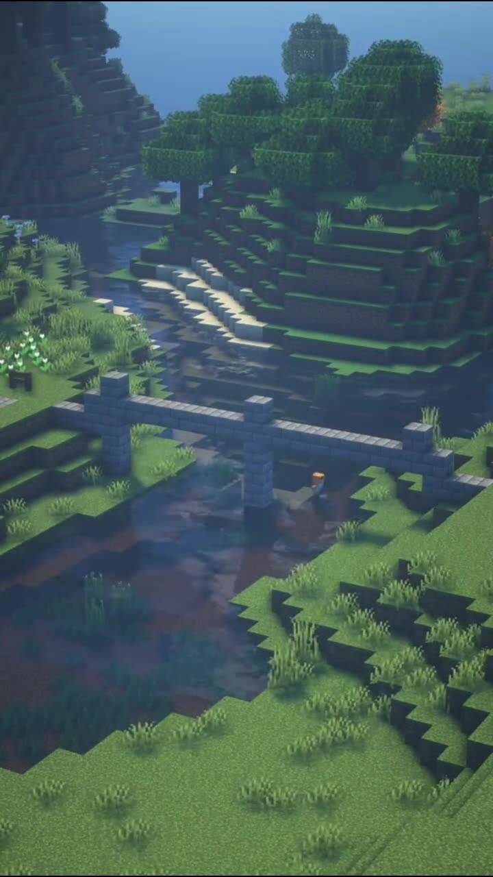 游戏:我的世界建筑教程:绿野石桥